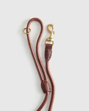 Quince Rolled Italian Leather Dog Leash