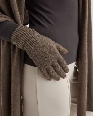 Quince Mongolian Cashmere Gloves - Brown