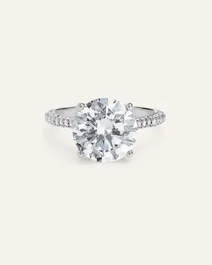 Quince Lab Grown Diamond Pave Cathedral Engagement Ring, 5ctw - Platinum