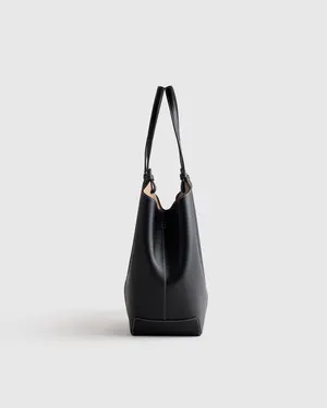 Quince Italian Leather Trapeze Tote - Black