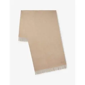 Mulberry Solid Logo-embroidered Merino-wool Scarf 1 Size Oat