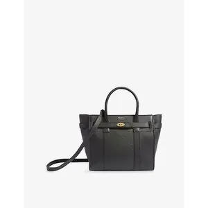 Mulberry Zipped Bayswater Mini Grained-leather Tote Bag - Black