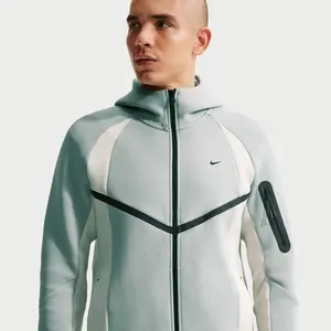 Nike Tech Color-block Full-zip Fleece Windrunner Jacket - Grey