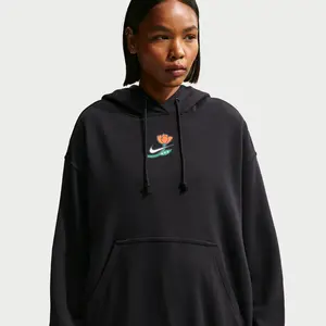 Nike Phoenix Fleece Oversized Pullover Hoodie - Black