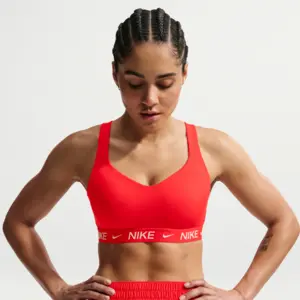 Nike Indy High Support Padded Adjustable Sports Bra - Red