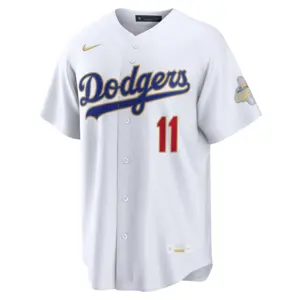 Nike Los Angeles Dodgers 2025 World Series Champion Gold Series Mlb Stadium Jersey - White