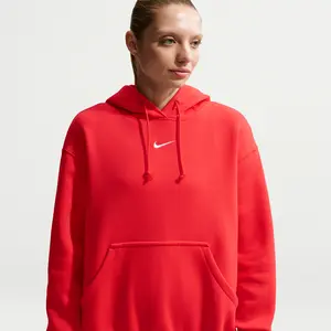 Nike Sportswear Phoenix Fleece Oversized Pullover Hoodie - Red