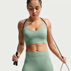 Nike Pro Seamless Light-support Padded Sports Bra - Green