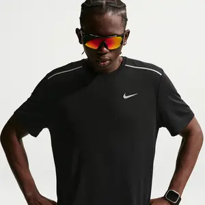 Nike Miler Dri-fit Short-sleeve Running Top - Black