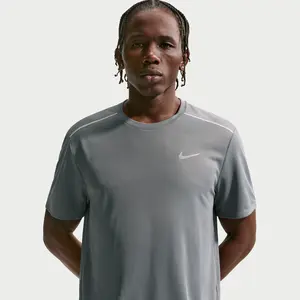 Nike Miler Dri-fit Short-sleeve Running Top - Grey