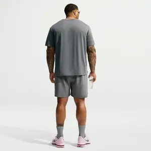 Nike Miler Dri-fit Short-sleeve Running Top - Grey