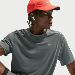 Nike Miler Dri-fit Short-sleeve Running Top - Grey