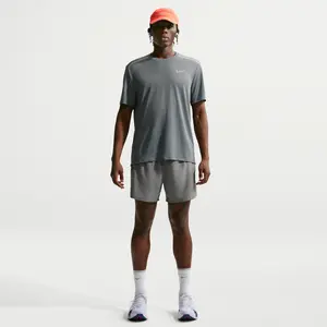 Nike Miler Dri-fit Short-sleeve Running Top - Grey