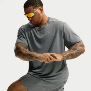 Nike Miler Dri-fit Short-sleeve Running Top - Grey