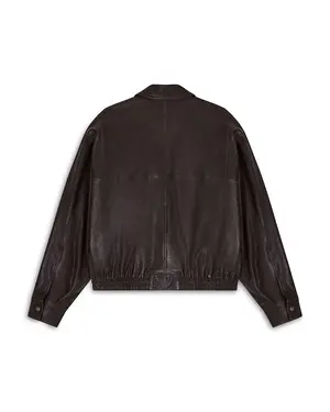 Emporio Armani Vintage Effect Leather Blouson Jacket