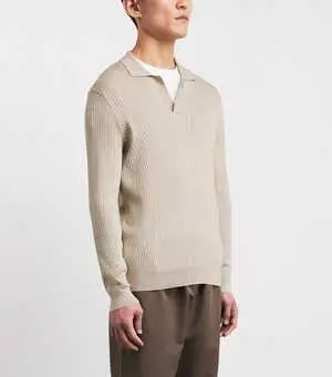 Sunspel Silk-cotton Long-sleeve Polo Shirt