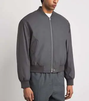 JIL SANDER Cotton Padded Bomber Jacket - Grey