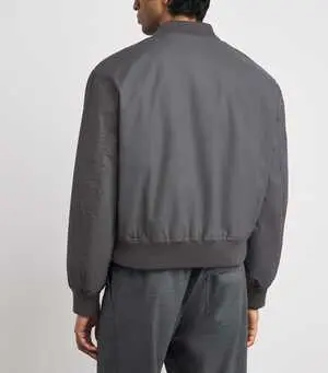 JIL SANDER Cotton Padded Bomber Jacket - Grey