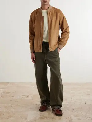 VALSTAR Evans Suede Bomber Jacket - Brown