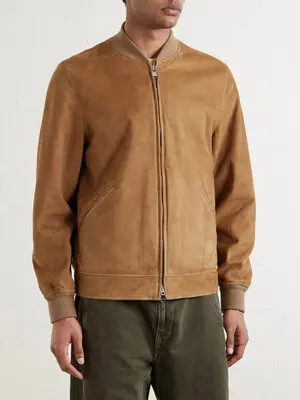 VALSTAR Evans Suede Bomber Jacket - Brown