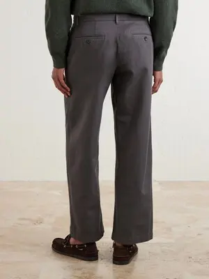 Mr P. Barrel-leg Cotton-twill Trousers - Gray