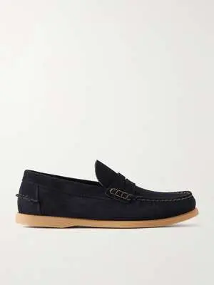 Mr P. Leo Suede Penny Loafers - Navy