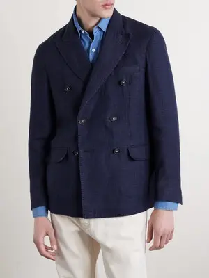 Massimo Alba Brando Double-breasted Linen Blazer