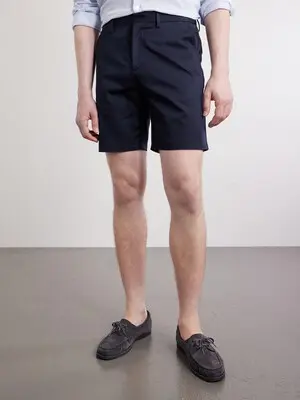 Mr P. Cotton-canvas Bermuda Shorts - Blue