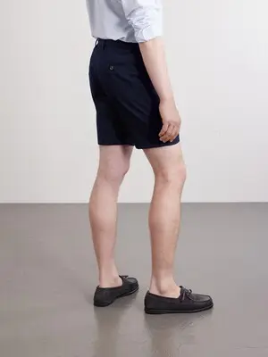Mr P. Cotton-canvas Bermuda Shorts - Blue