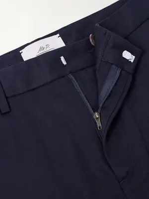 Mr P. Cotton-canvas Bermuda Shorts - Blue