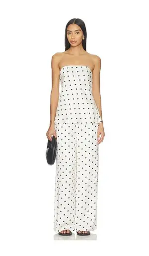 Line & Dot Polka Dot Strapless Tube Top