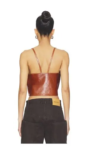 IRO PARIS Lamb Leather Cropped Top