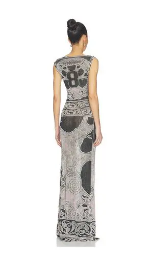 Ottolinger Sleeveless Mesh Maxi Gown