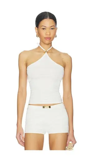 KAPRI Dekota Halter Top - White Knit