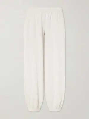 Suzie Kondi Paxos Cotton-blend Terry Track Pants - Neutrals