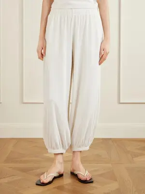 Suzie Kondi Paxos Cotton-blend Terry Track Pants - Neutrals