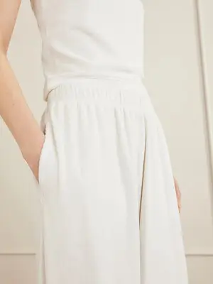 Suzie Kondi Paxos Cotton-blend Terry Track Pants - Neutrals