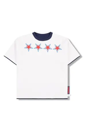 PLEASURES X Zero Skateboards Stars Graphic Print Reversible T-shirt