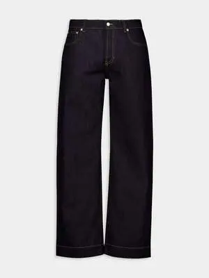 Alexander McQueen Indigo Wide-leg Denim Jeans - Blue