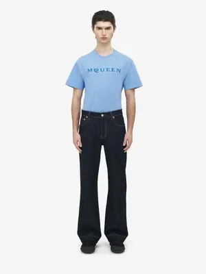 Alexander McQueen Indigo Wide-leg Denim Jeans - Blue