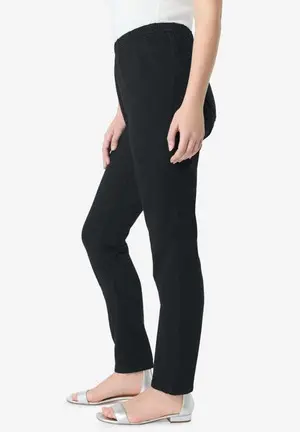Roaman's Knit Jean Jeggings With Elasticized Waistband - Black