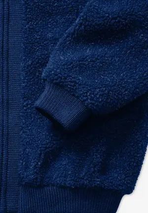 Roaman's High Collar Fleece Bomber Jacket - Soft Camel