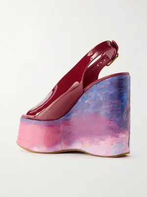 Chloé Patent-leather Platform Slingback Sandals - Pink
