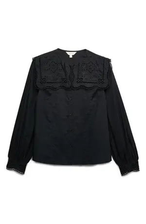 PER UNA BY M&S Broderie Collar Cotton Shirt