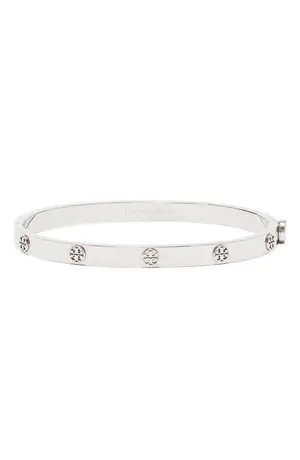 Tory Burch Thin Icon Hinge Bracelet - Tory Silver
