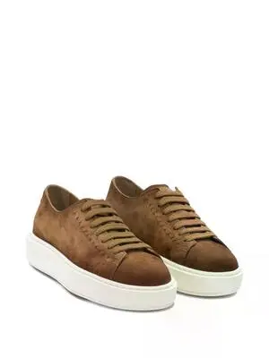 Santoni Leather Sneakers - Brown
