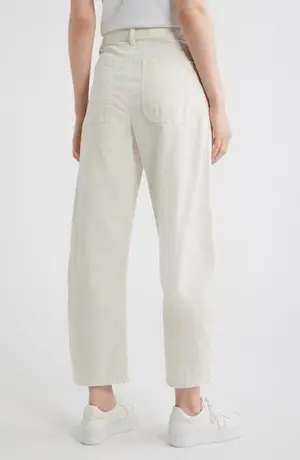 Frank & Eileen Bray Barrel Leg Cotton Twill Pants - Chalk