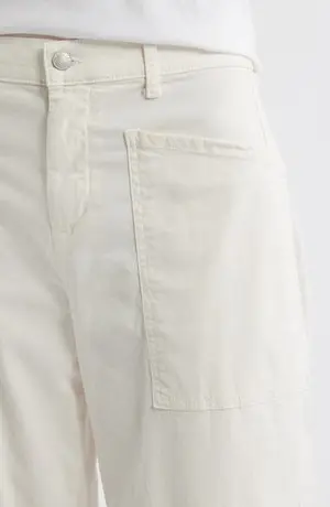 Frank & Eileen Bray Barrel Leg Cotton Twill Pants - Chalk