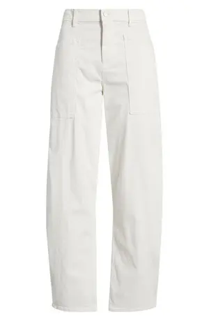Frank & Eileen Bray Barrel Leg Cotton Twill Pants - Chalk