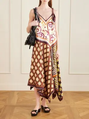 ALEMAIS Wilson Silk Twill Midi Dress